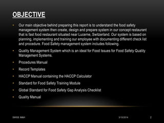 Food safety management system for fast food chain | PPTX