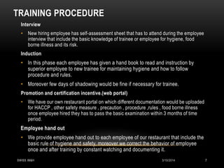 Food safety management system for fast food chain | PPTX