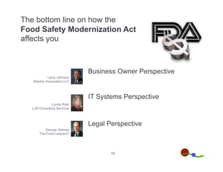 Food Safety Modernization Act Webinar | PDF