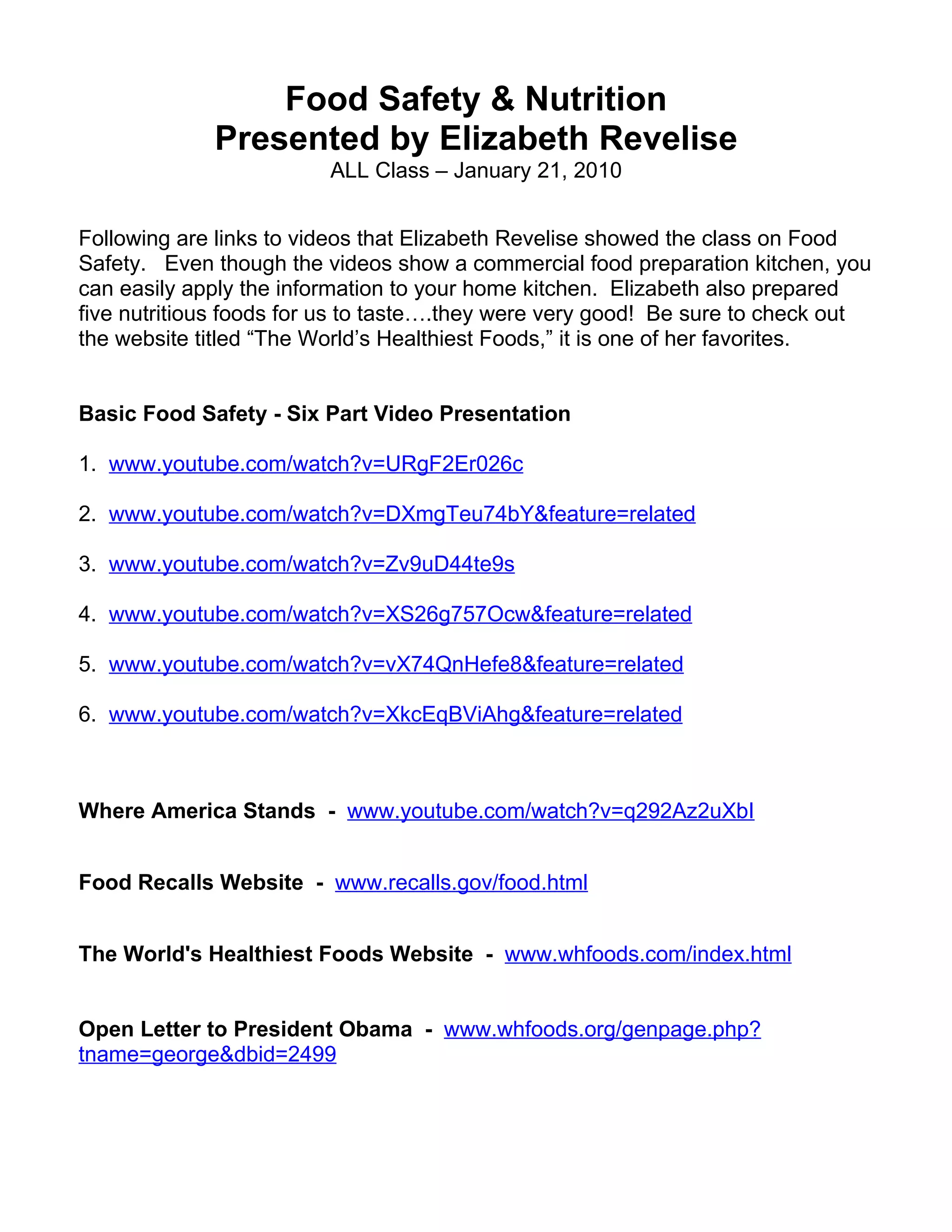 Food Safety & Nutrition | PDF