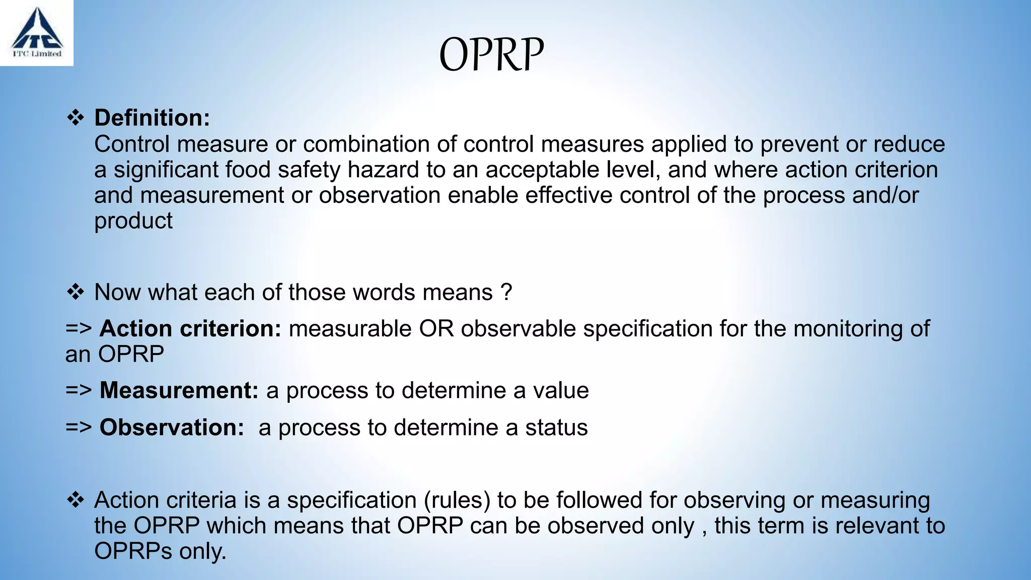 Food safety , OPRP, CCP.pptx