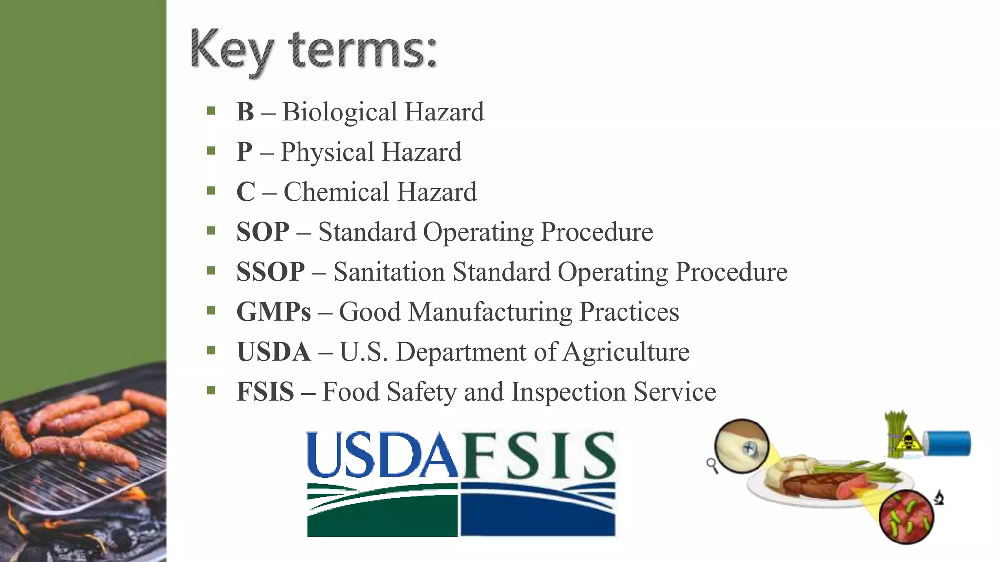 Food safety plan hot dogs | PPTX