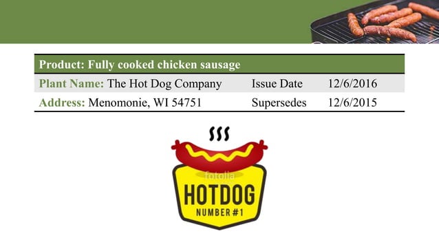 Food safety plan hot dogs | PPTX | Pet Supplies | Pets