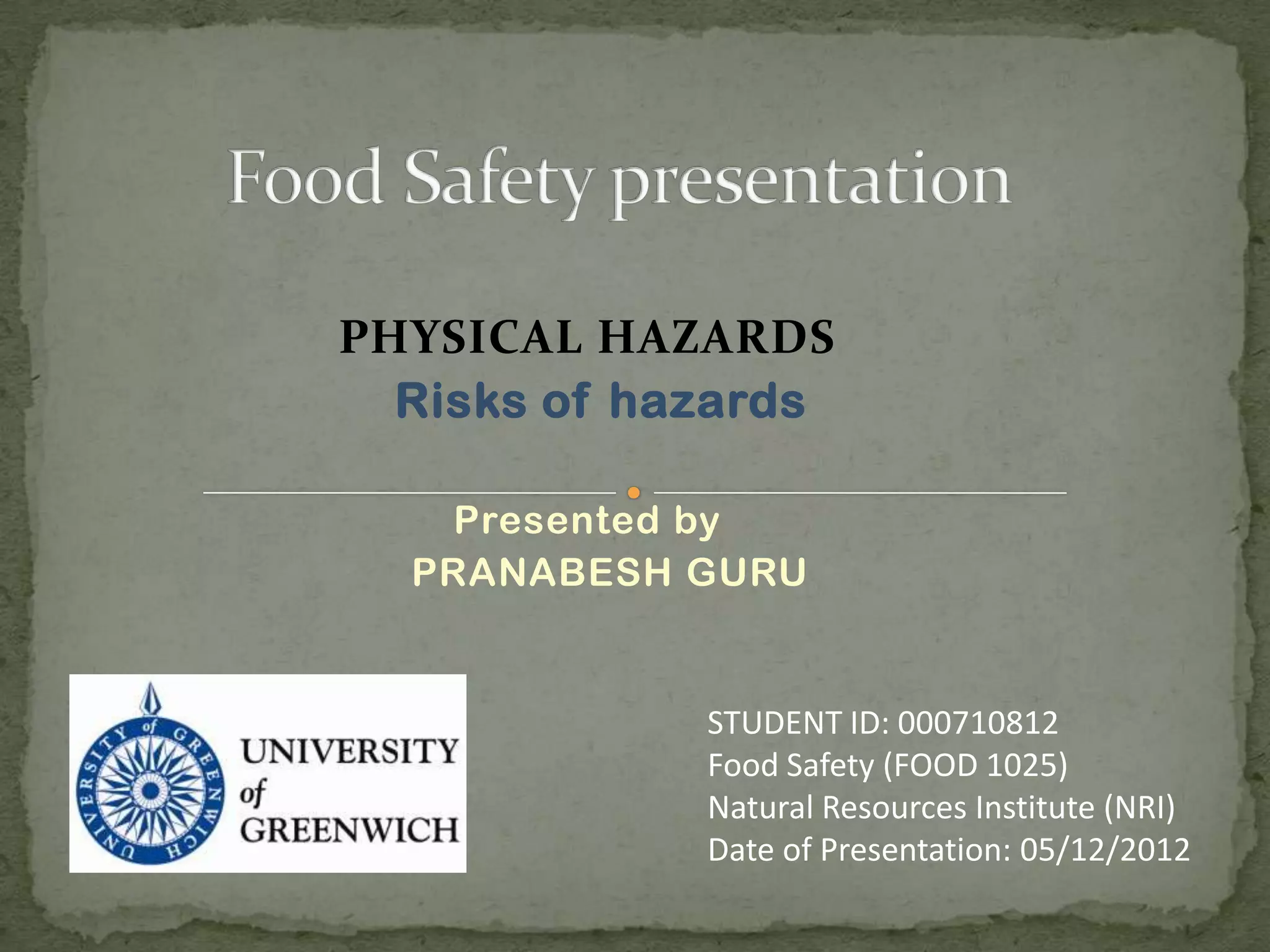 Food safety presentation new | PPT