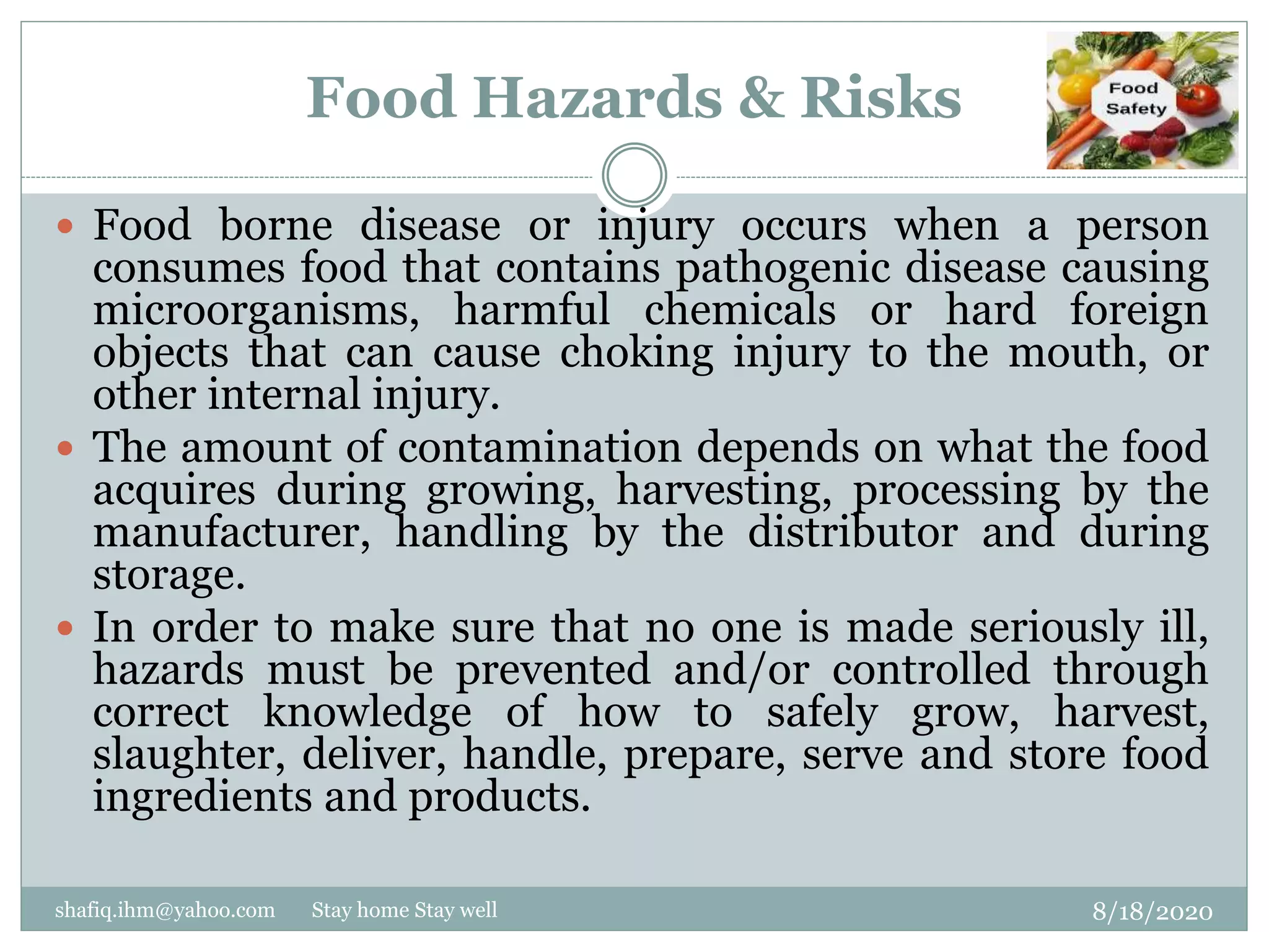 Basic introduction to food safety | PPTX