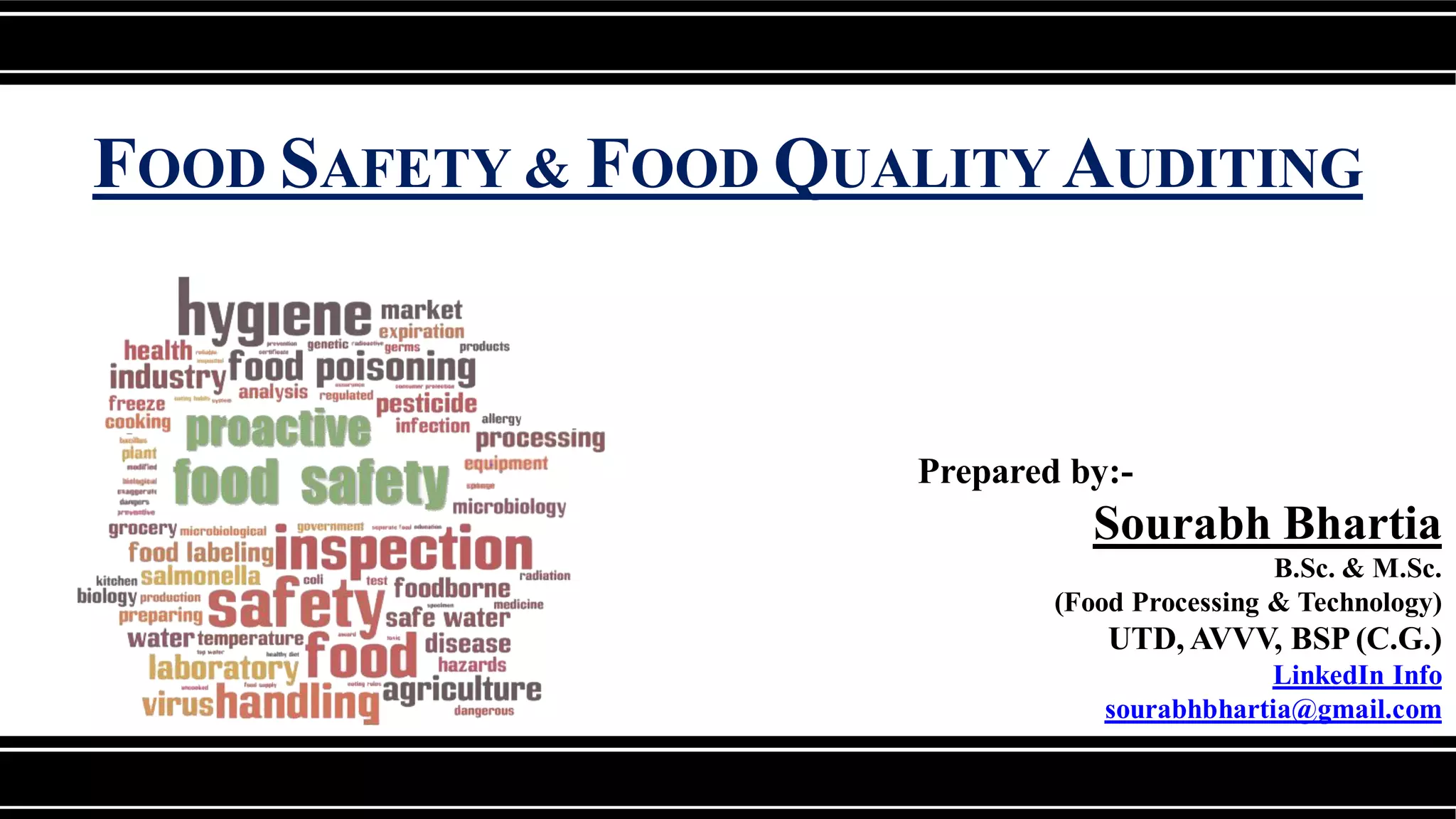 Food Safety & Food Quality Auditing. | PDF