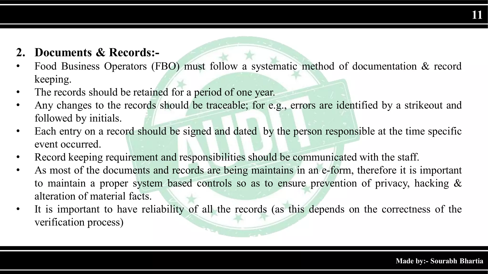 Food Safety & Food Quality Auditing. | PDF