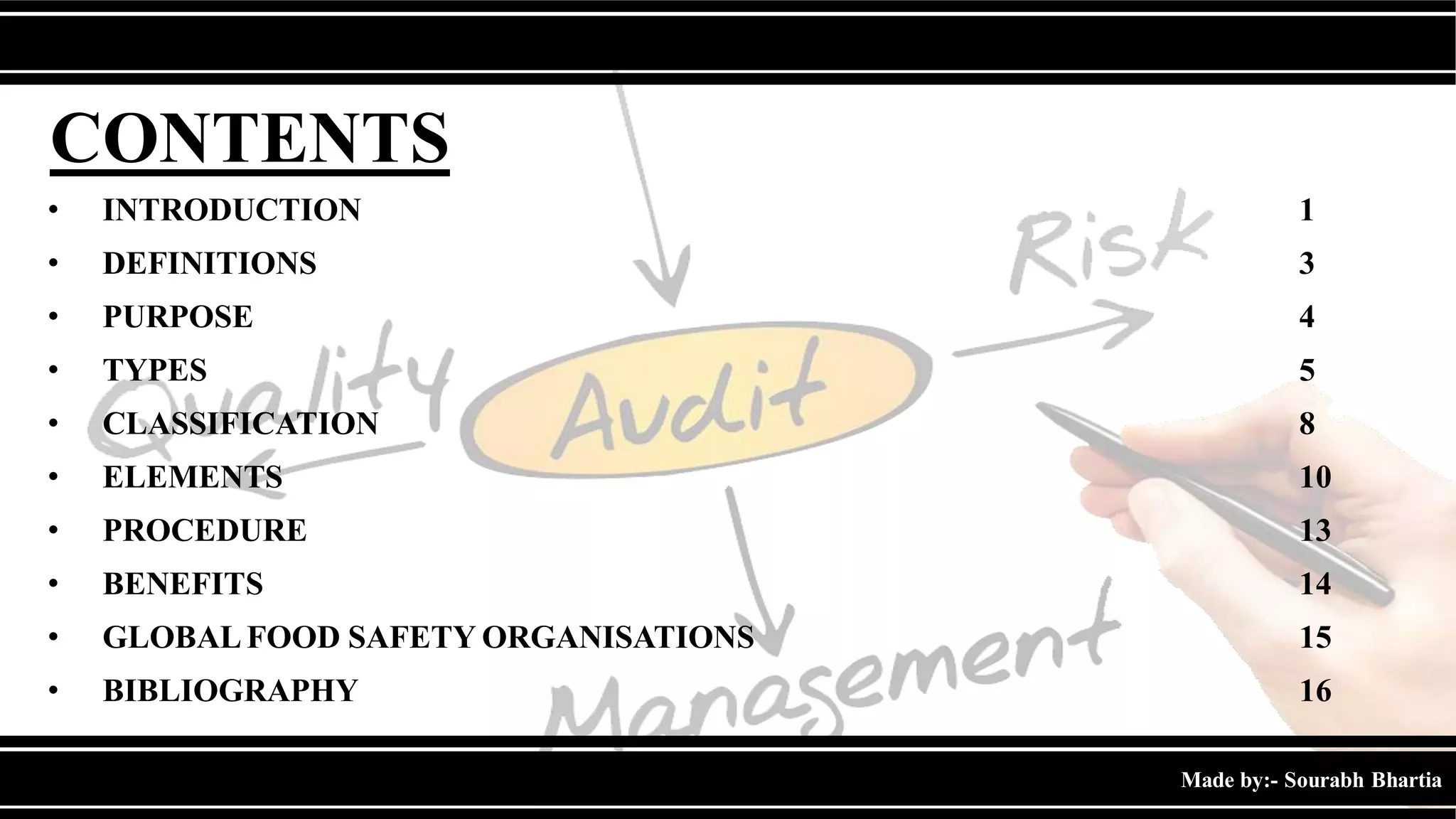 Food Safety & Food Quality Auditing. | PDF