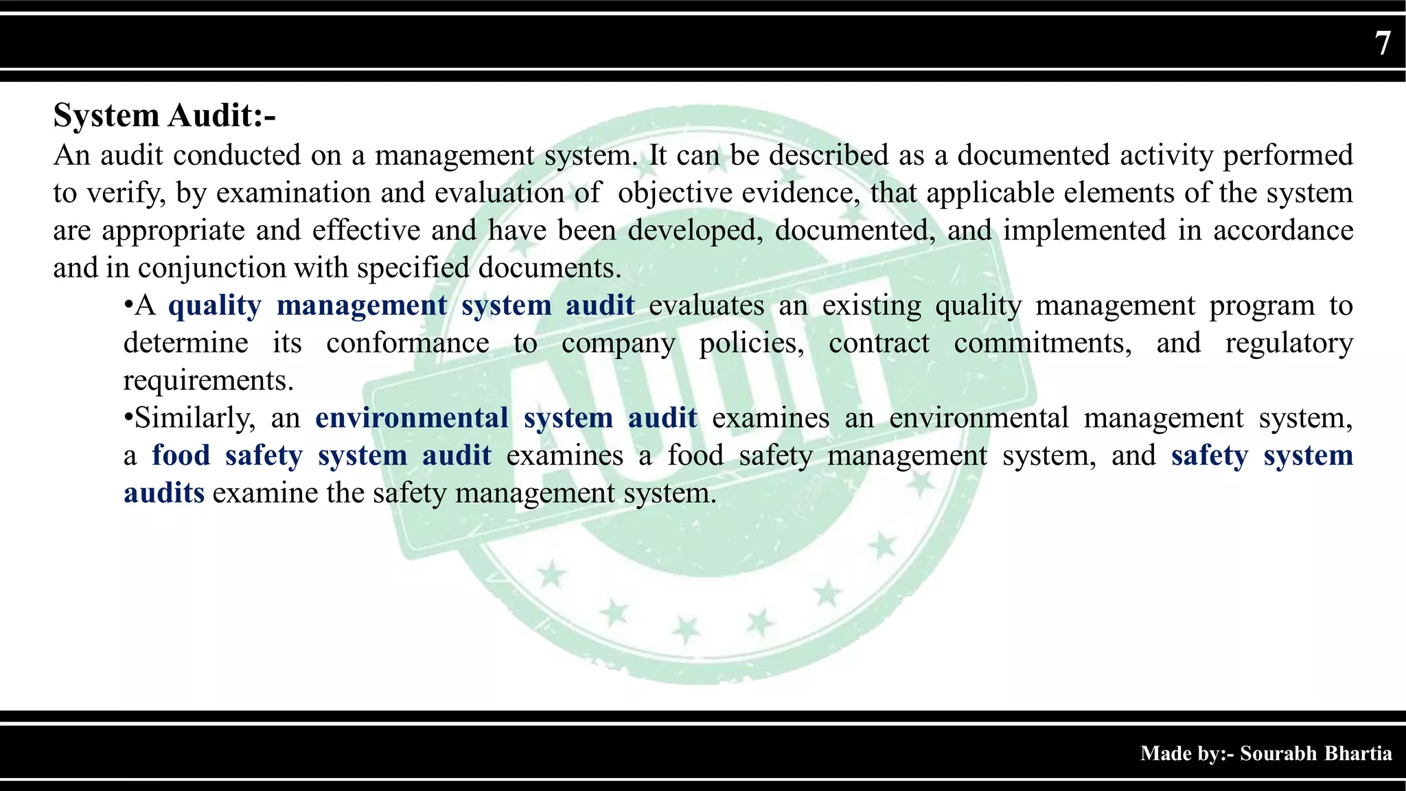 Food Safety & Food Quality Auditing. | PDF