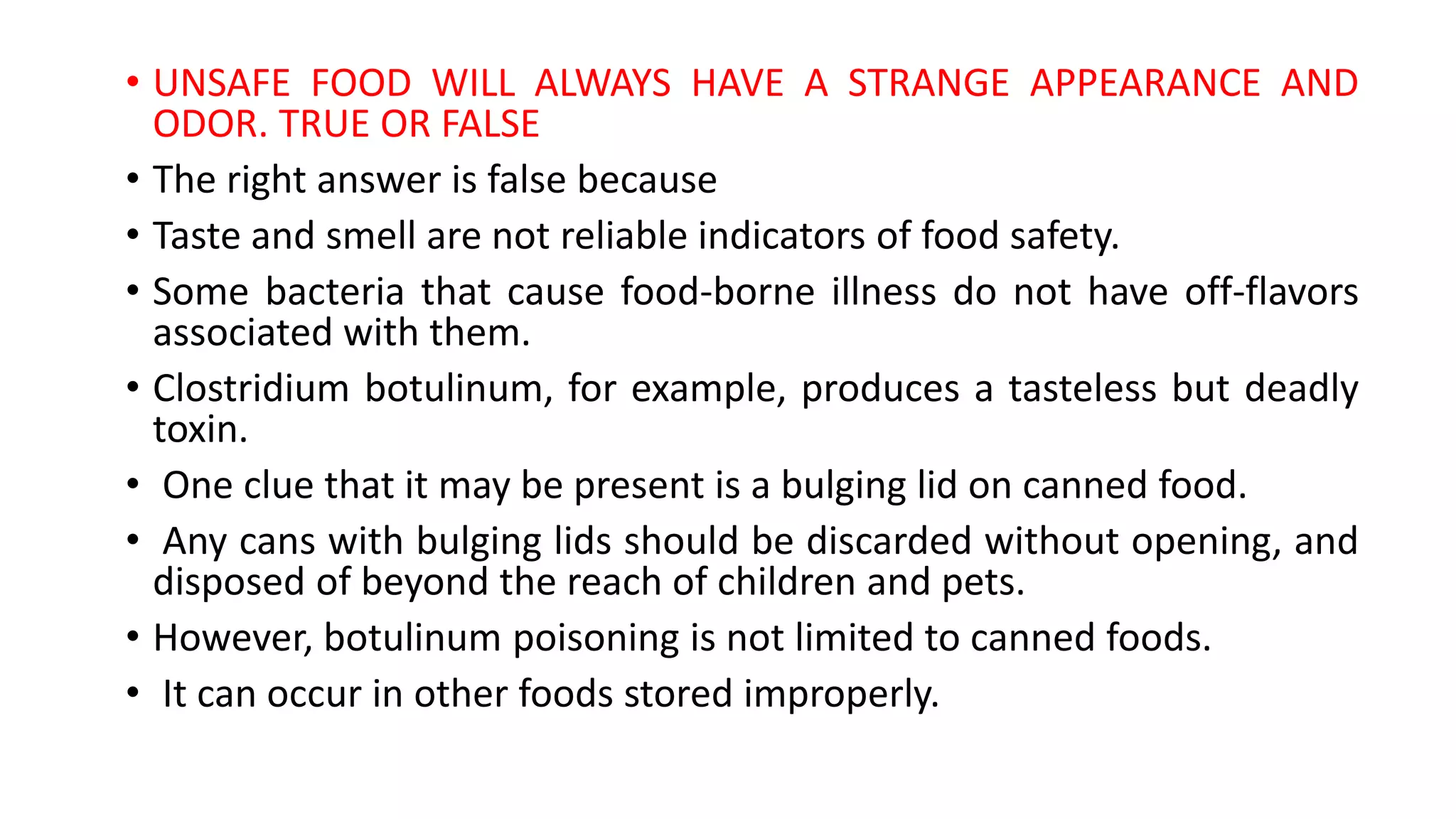 Food safety questions | PDF
