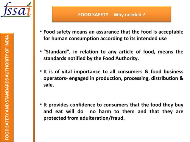 Indian food safety and standards Act, 2006 | PPT | Food Industry ...