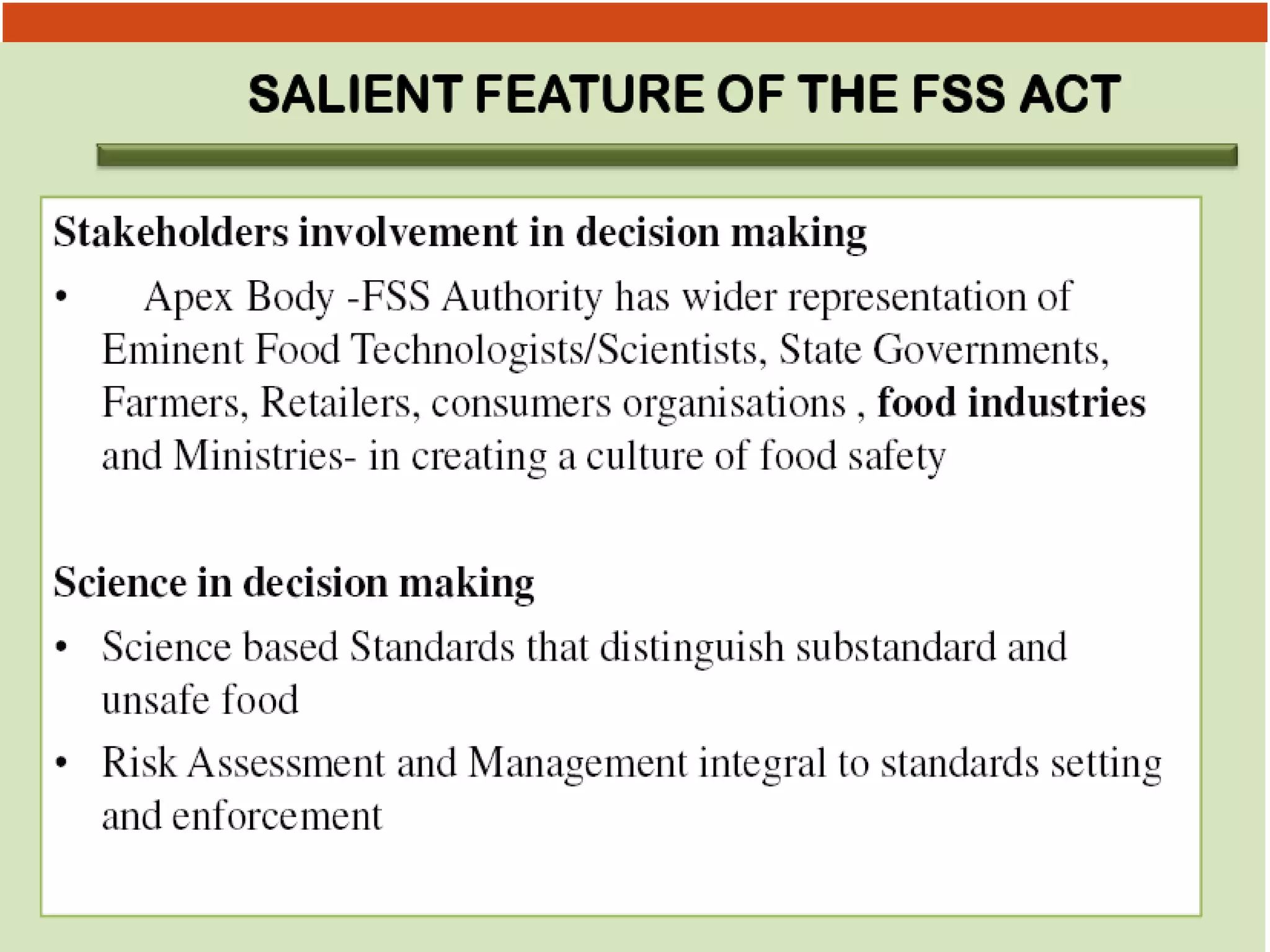Food Safety & Standard Act, 2006 | PPTX