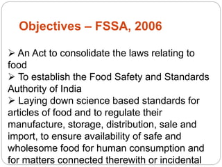 Food Safety & Standard Act, 2006 | PPTX