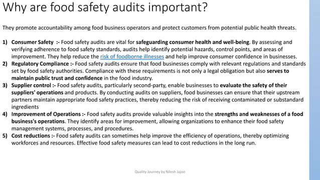 Food Saftey Audits 1.pdf | Agriculture | Industries