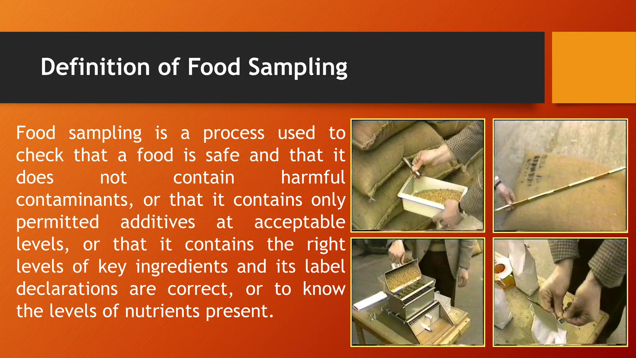 Food sampling equipment &Definition of Food Sampling .pdf