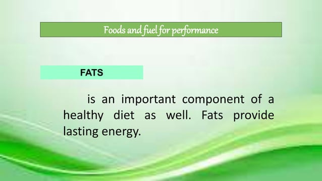Foods and fuel for performance W3.pptx | Healthy Cooking and Eating ...