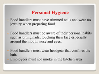 Food Sanitation. Prevention of foodborne illnesses. Protection of ...