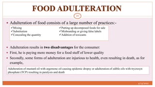 food toxicity, contaminants, faddism and standards | PPTX