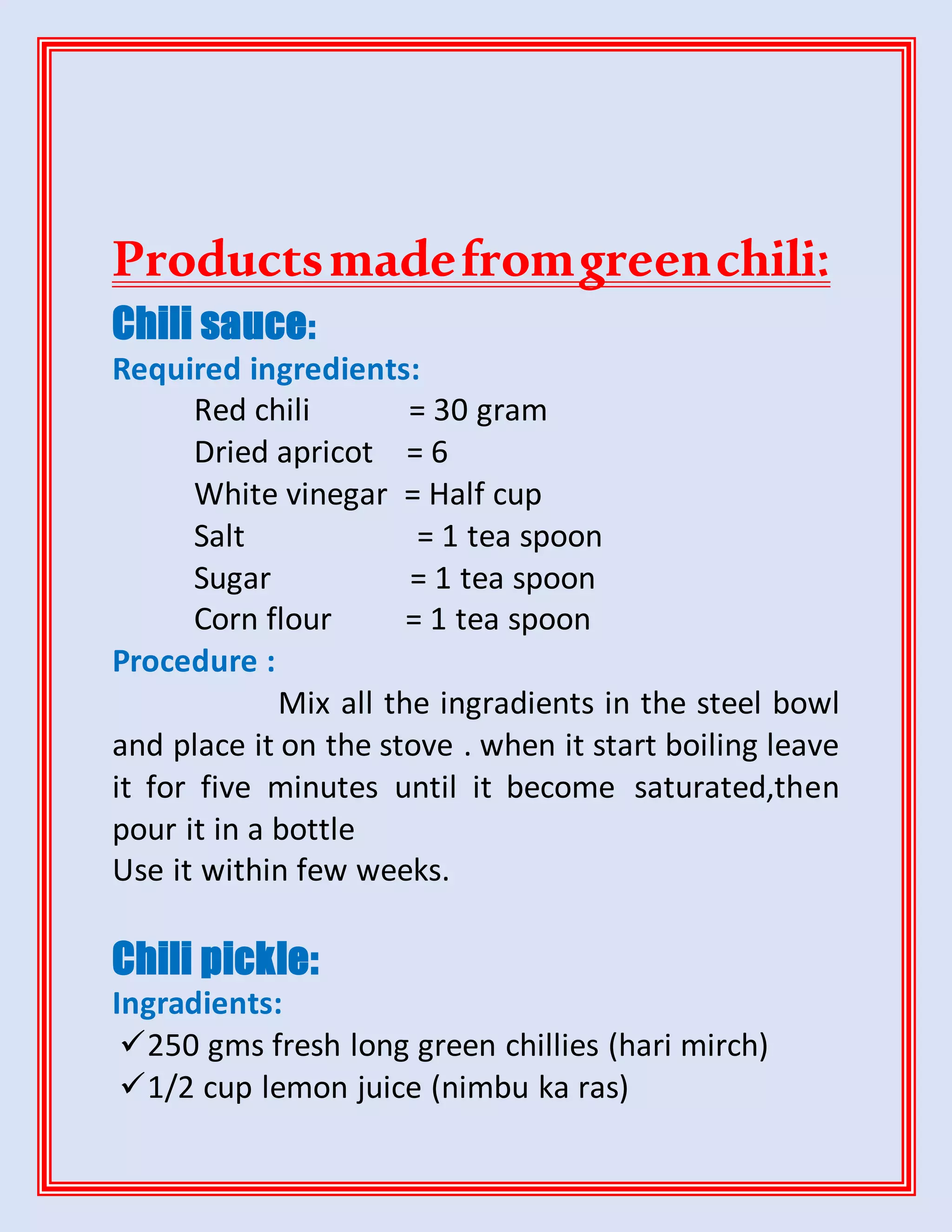 GREEN CHILLI | DOCX