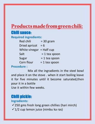 GREEN CHILLI | PDF