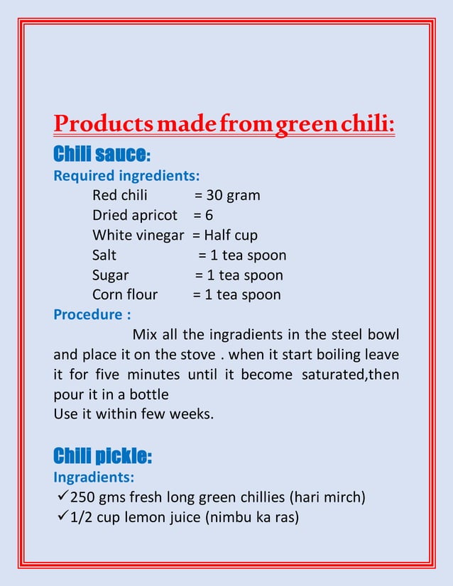 GREEN CHILLI | PDF