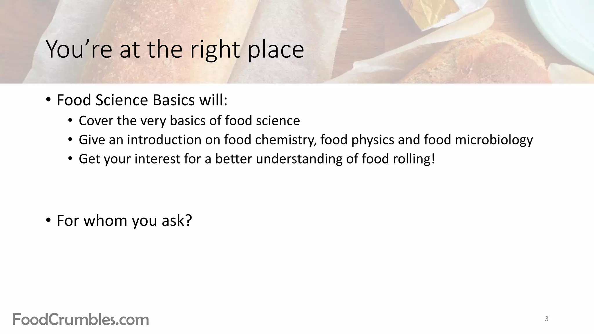 Food science basics session 1 slides | PDF