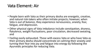 Dosha, seasons & elements in ayurveda | PPT