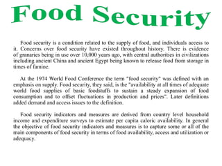 Food security | PPTX | Food Industry | Industries