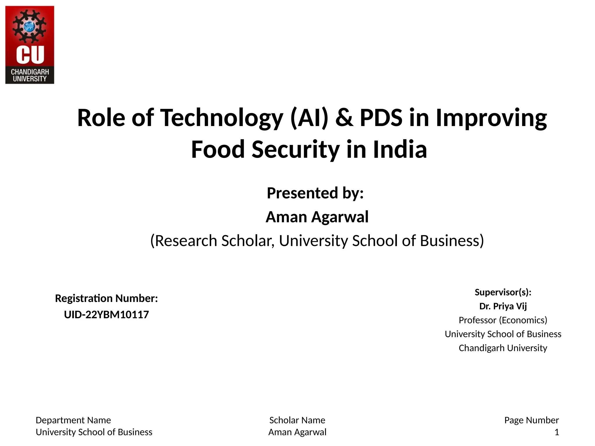 role of AI And PDS in Food security India | PPT