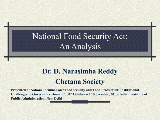 Food security act an analysis | PPT