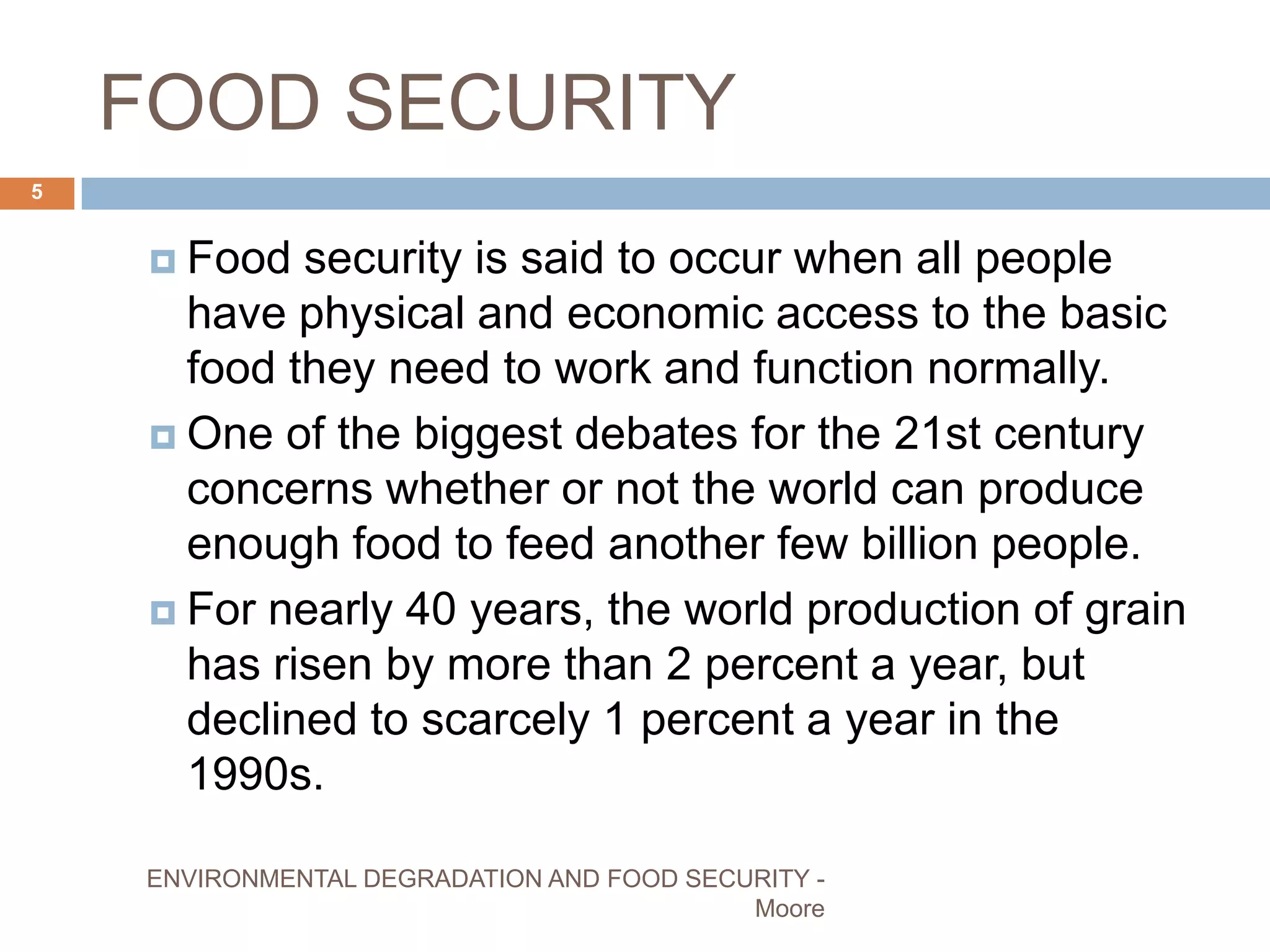 Food security and environmental degradation | PPT
