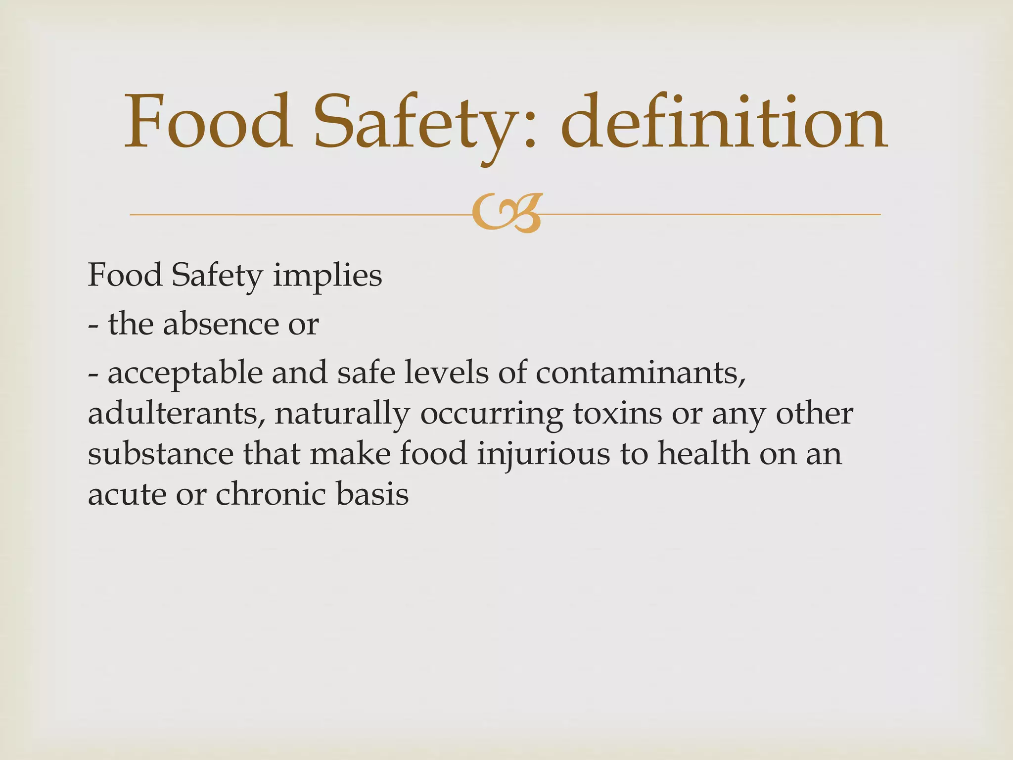 Food security and food safety | PPTX