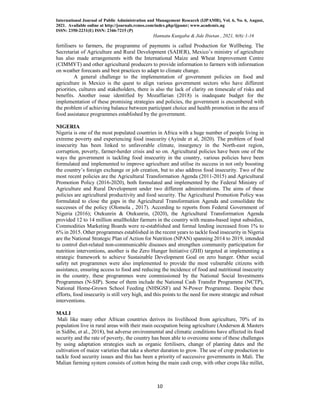 Food security and nigeria’s agricultural promotion policy empirical and ...