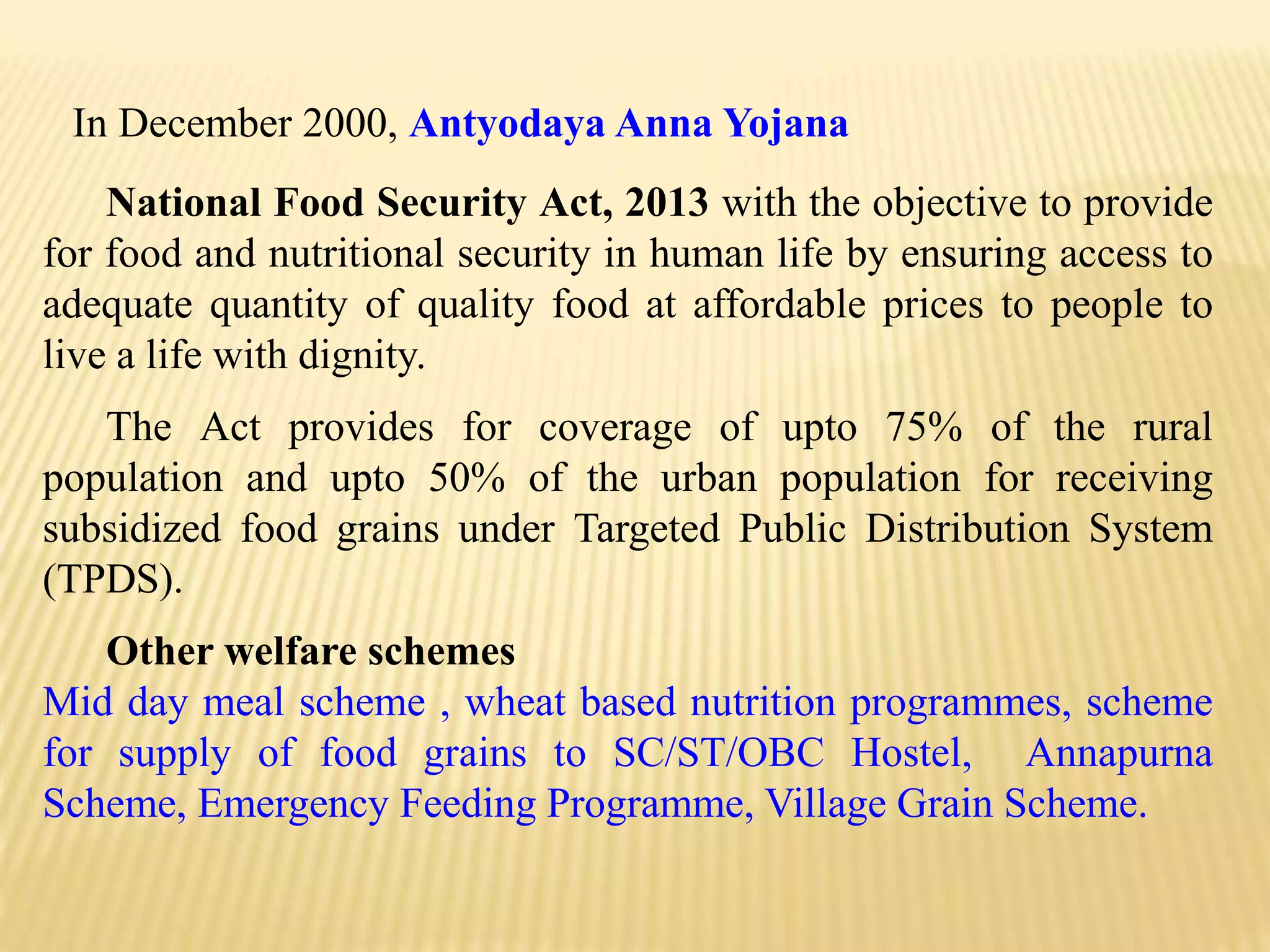 Food security and public distribution system | PPTX