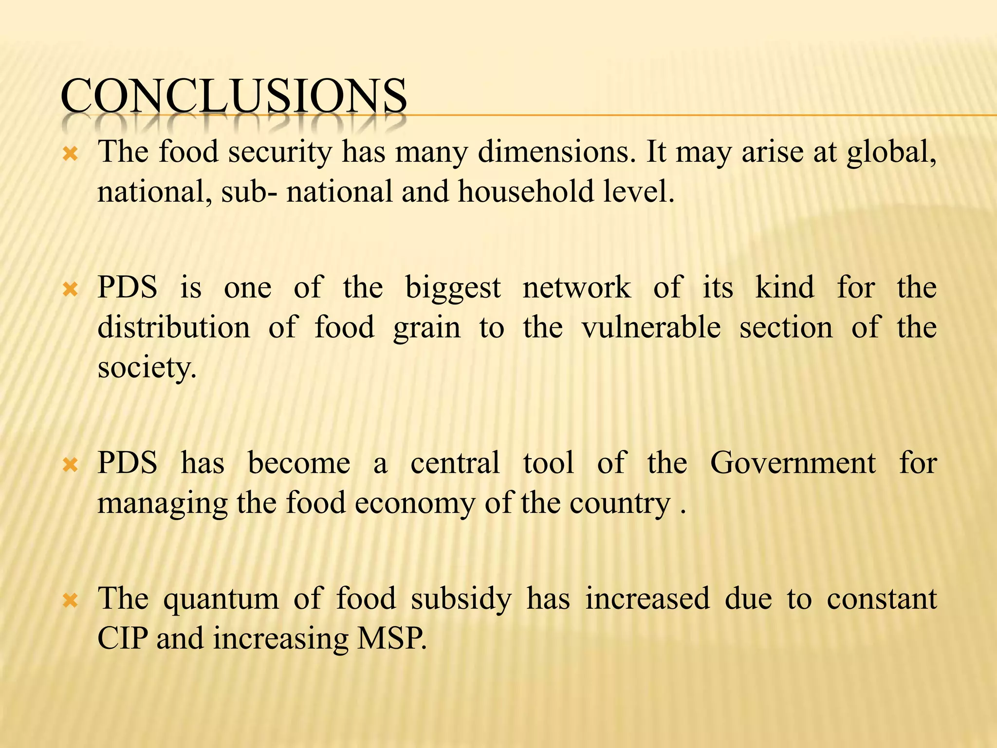 Food security and public distribution system | PPTX