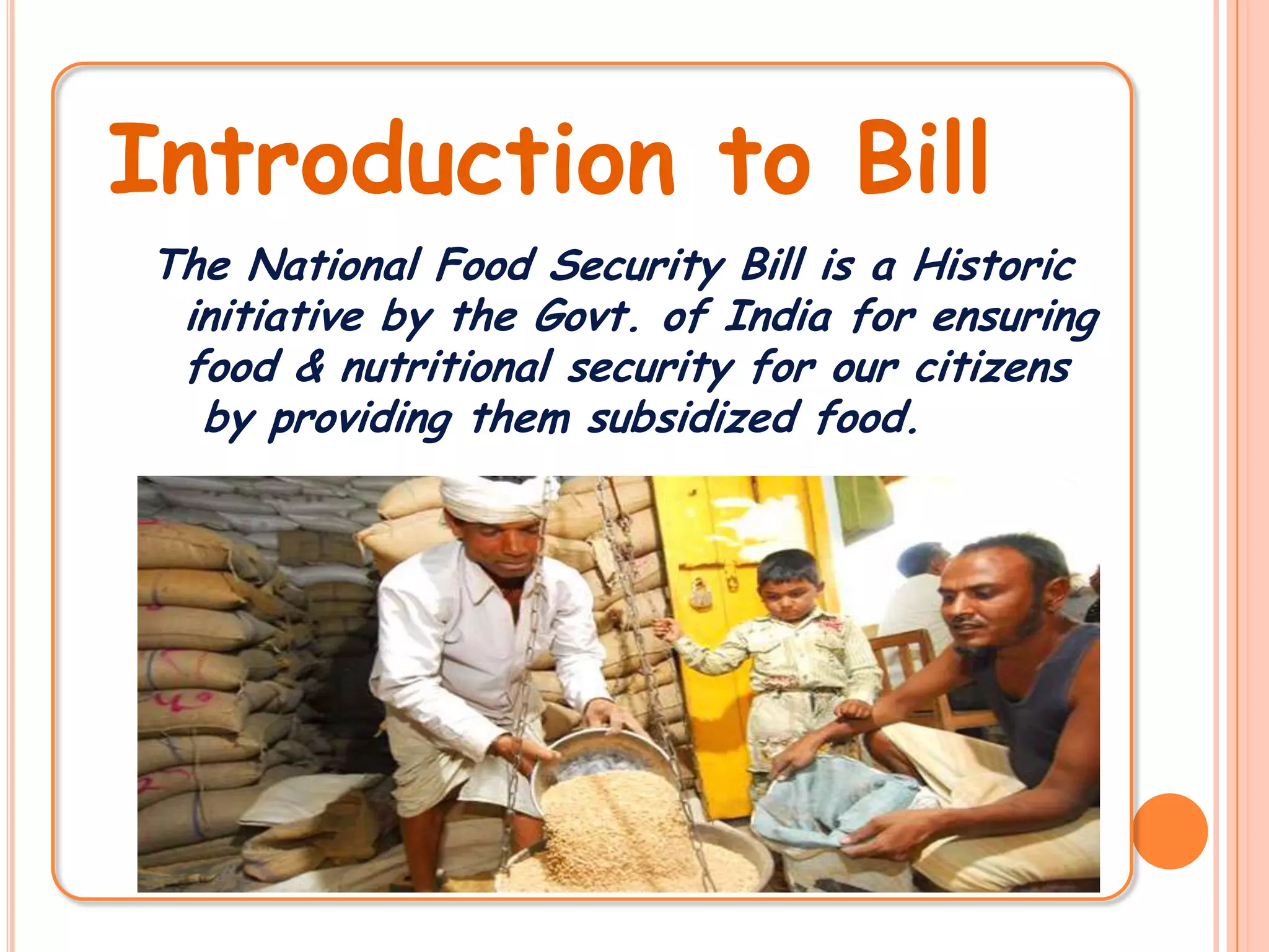 Food security bill | PPTX