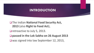 Food security bill | PPTX
