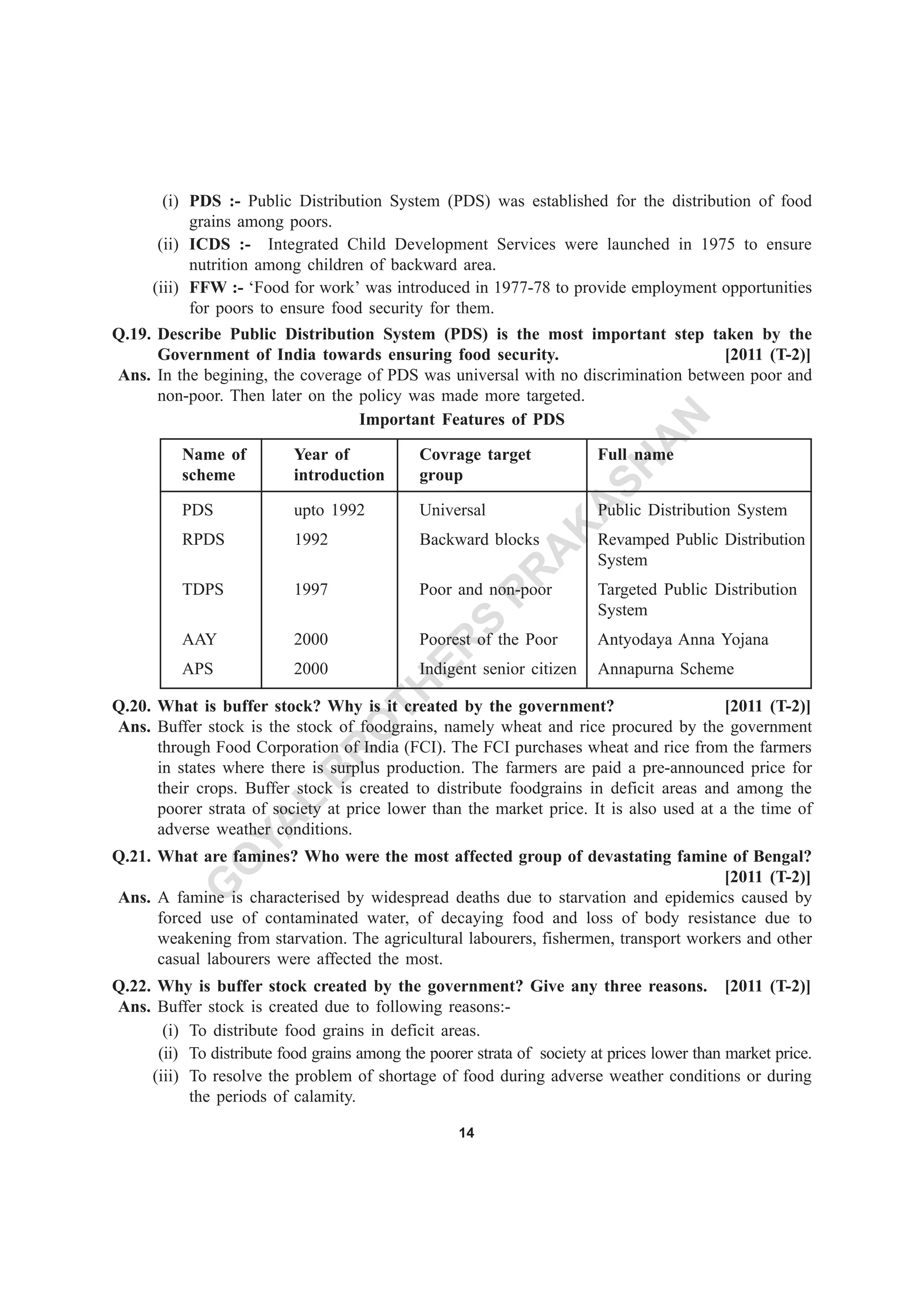 Food security in india of class 9 | PDF