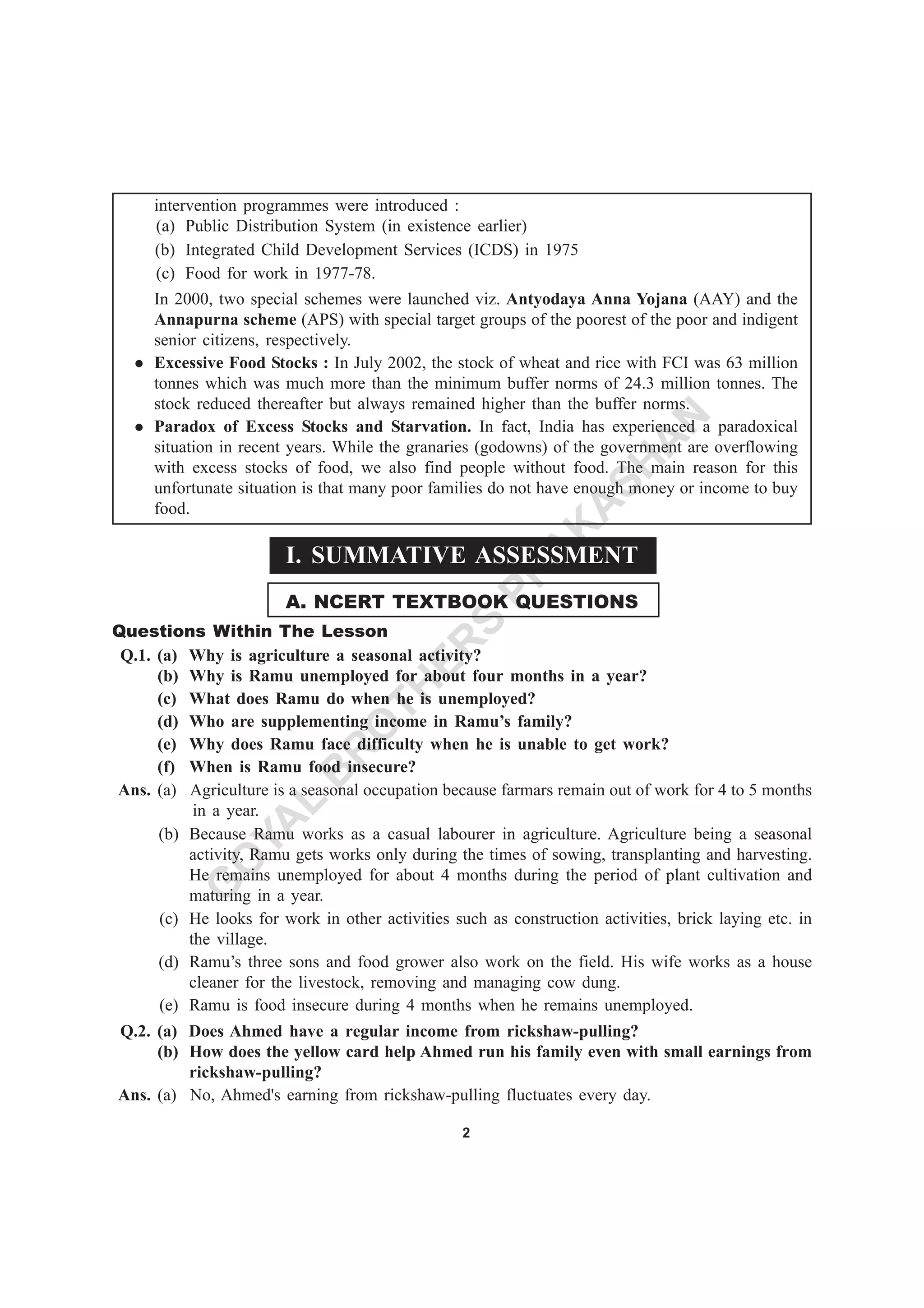 Food security in india of class 9 | PDF