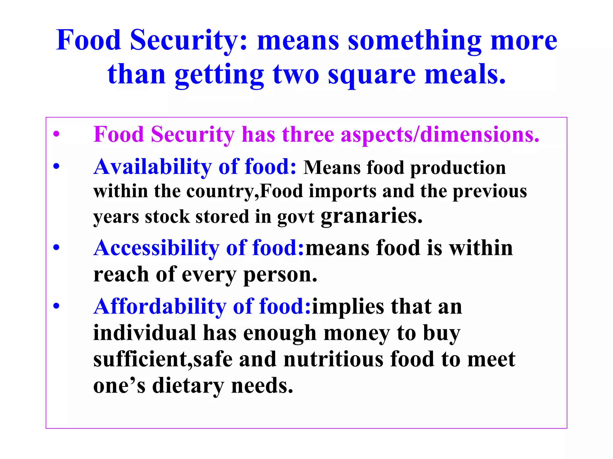 Food Security In India (Class Ix) | PPT