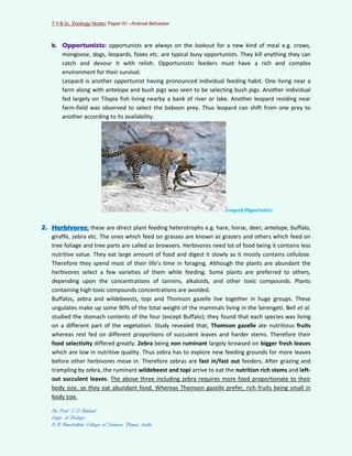 Animal Behavior: Food selection sudeshrathod | PDF