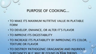 Food selection : Methods of Cooking | PPTX | Cooking | Food & Drink