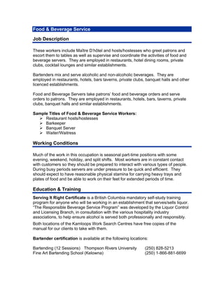 Food service | PDF | Food Industry | Industries