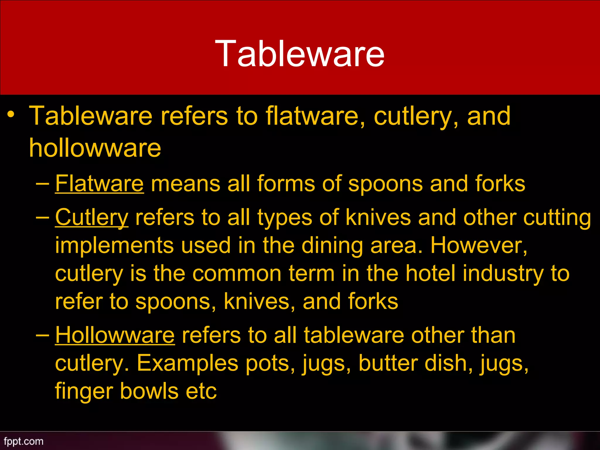 Food service equipments | PPT