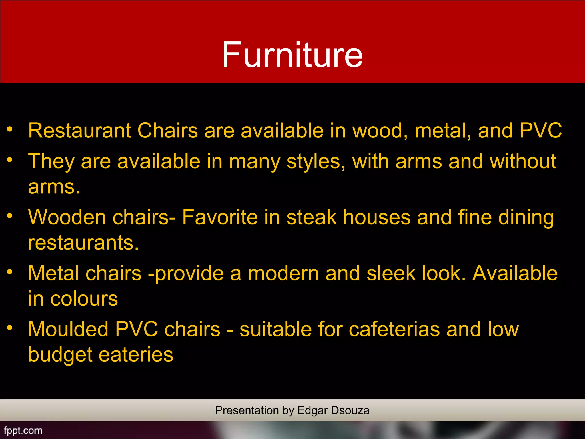 Food service equipments | PPT