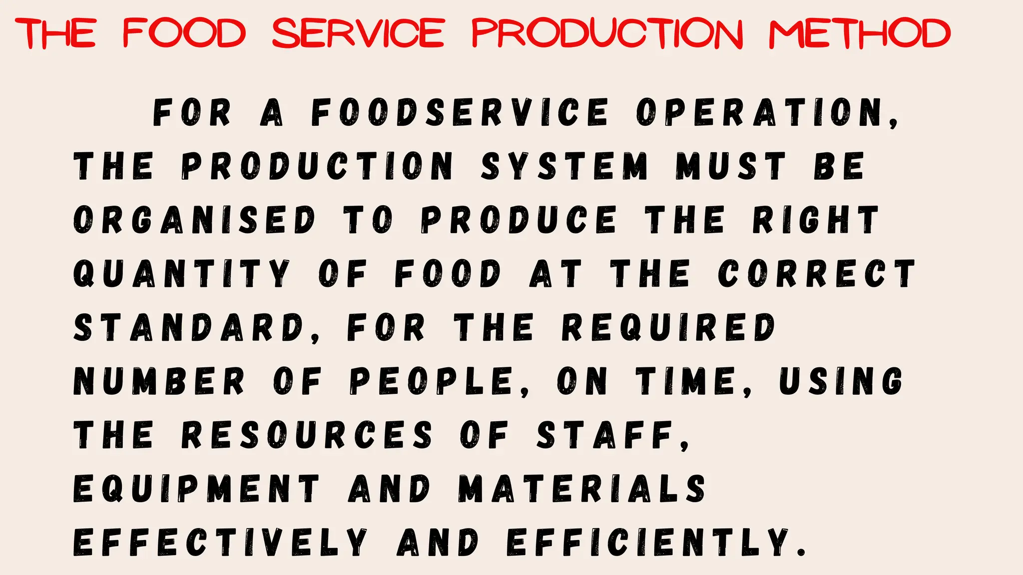 Fundamentals in Food Service Operation: Introduction | PDF