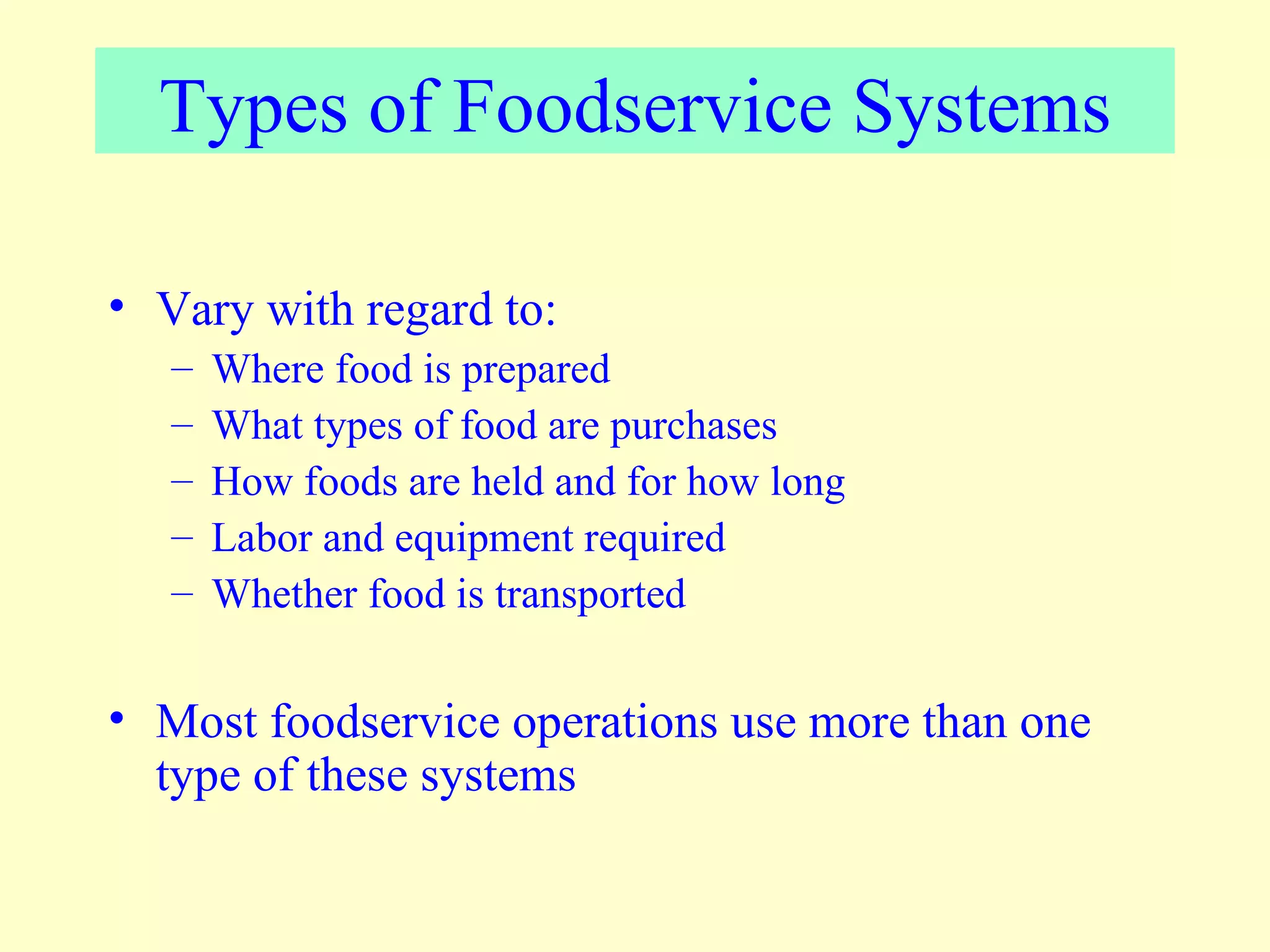 Foodservice systems2 | PPT