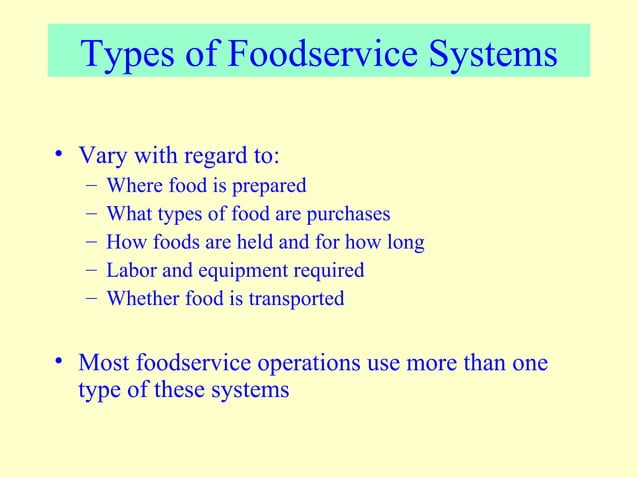 Foodservice systems2 | PPT