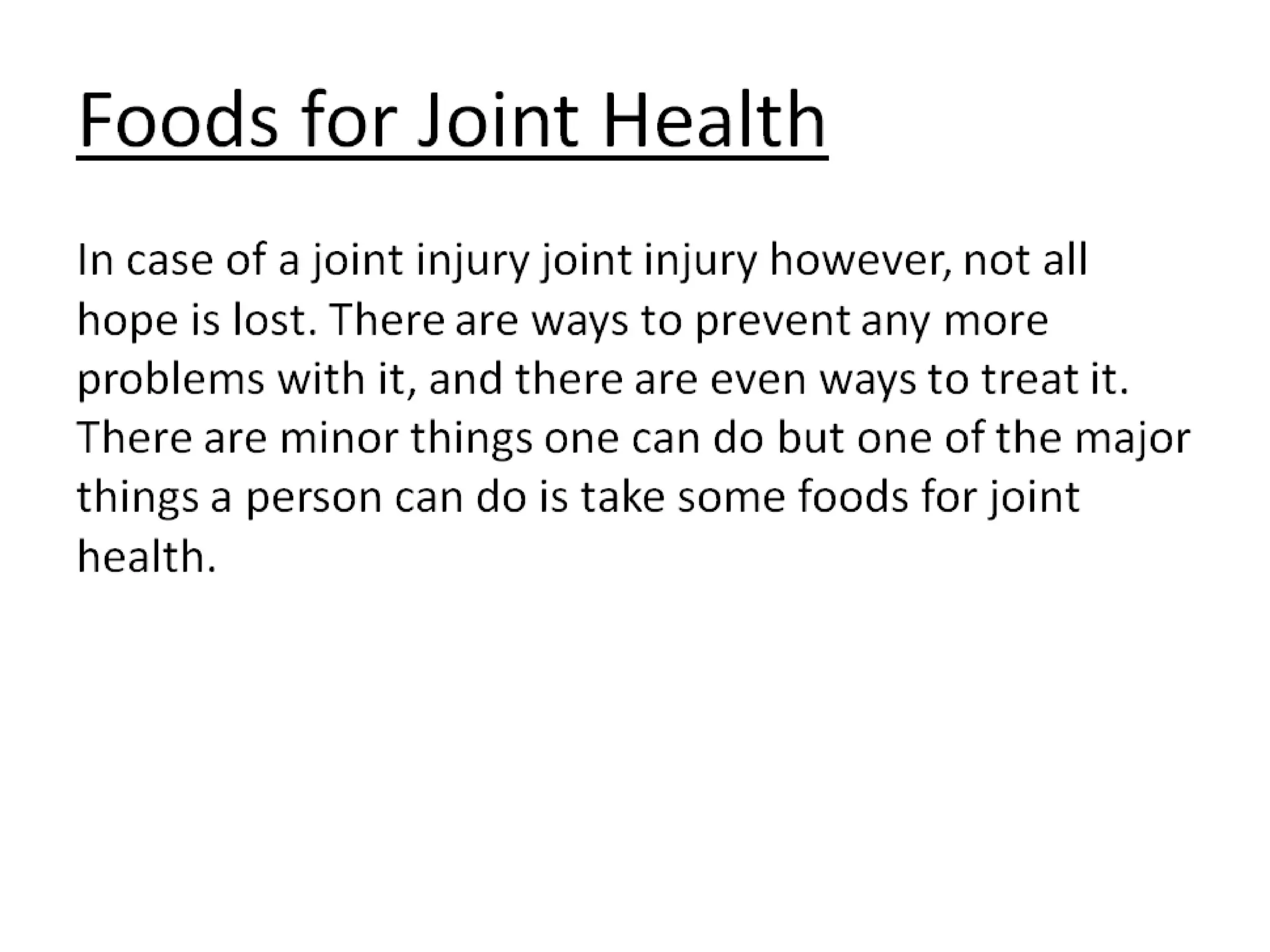 Foods for joint health | PPTX