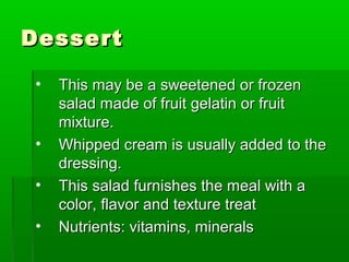 Foods ii _4_e1_power_point_salads | PPT